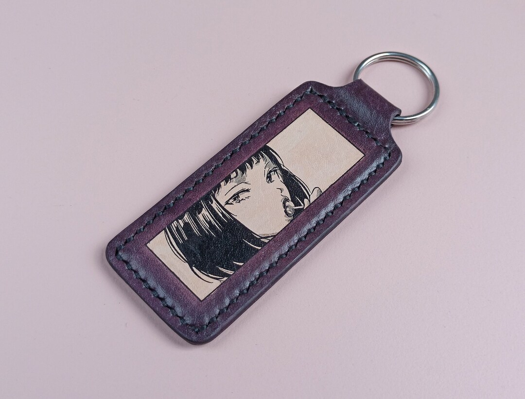 Handmade Anime Keychain. Handmaid Leather Keychain. 100% Leather. - Etsy