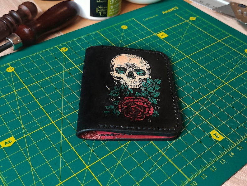 Leather Skull Wallet. Handmade Wallet - Etsy