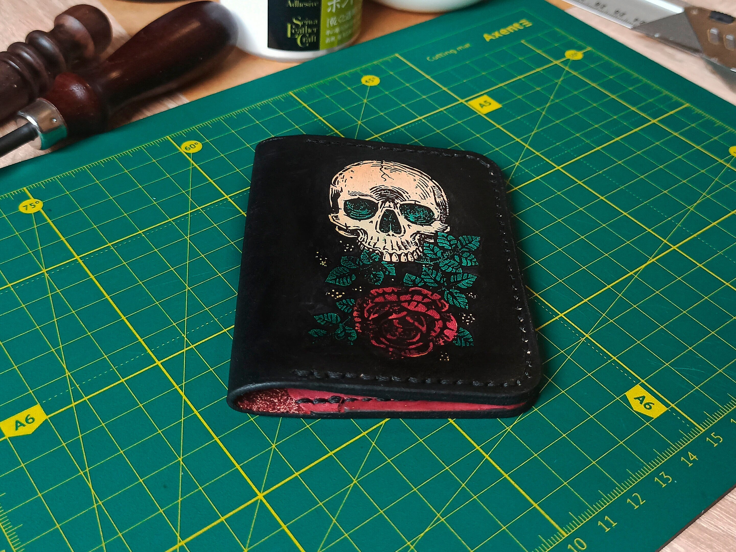 Leather Skull Wallet. Handmade Wallet - Etsy