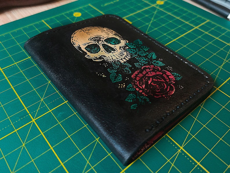 Leather Skull Wallet. Handmade Wallet - Etsy
