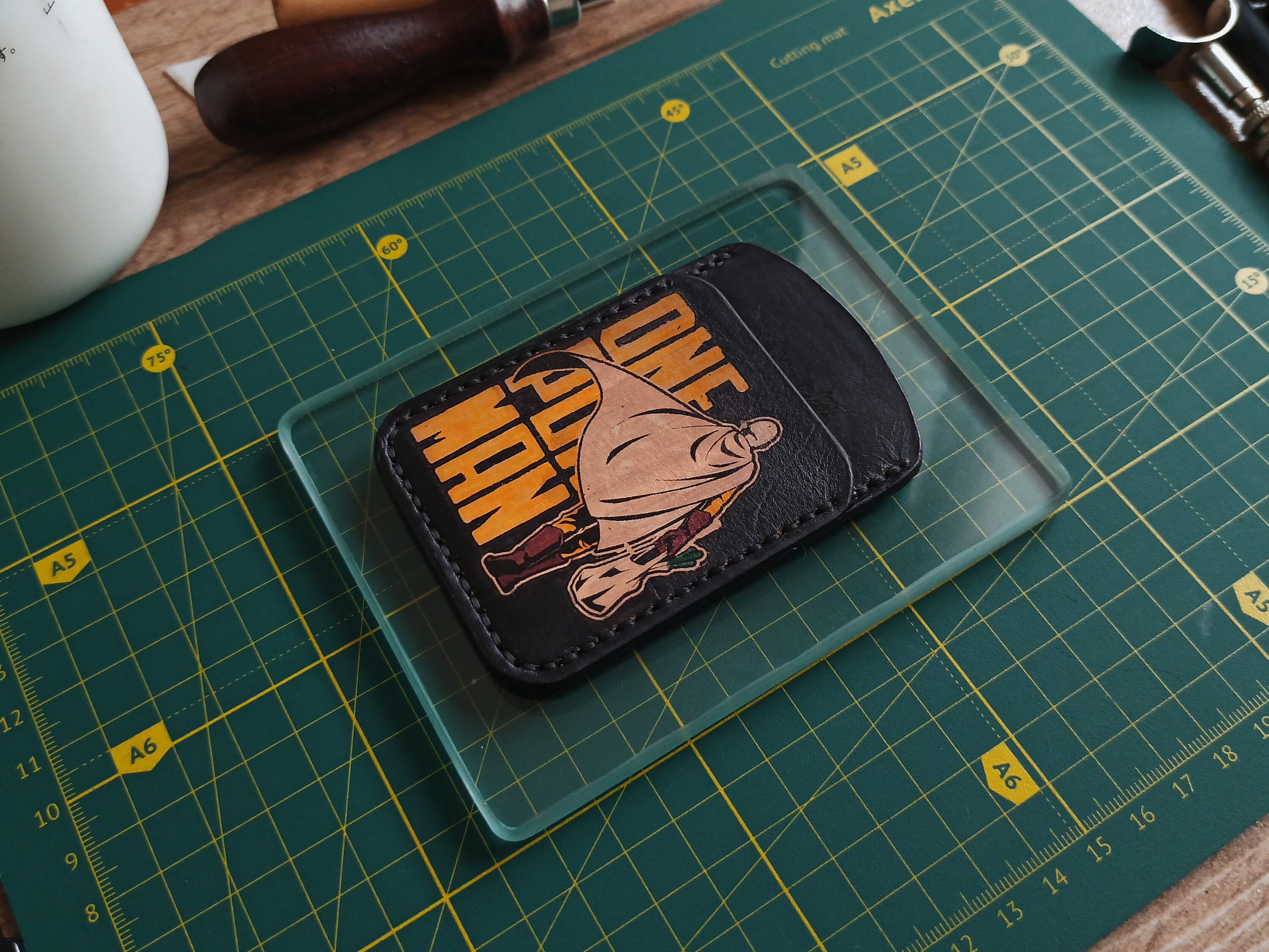 Leather Card Holder in Anime Style. Handmade. Real Leather - Etsy