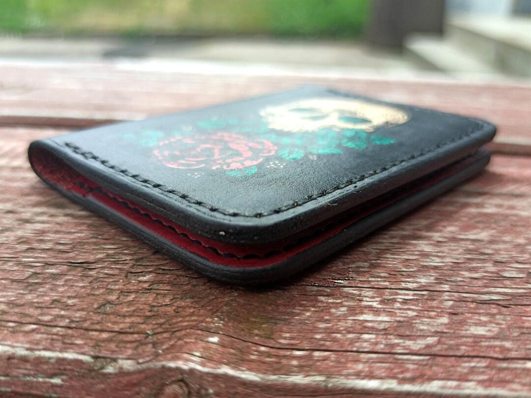 Leather Skull Wallet. Handmade Wallet - Etsy