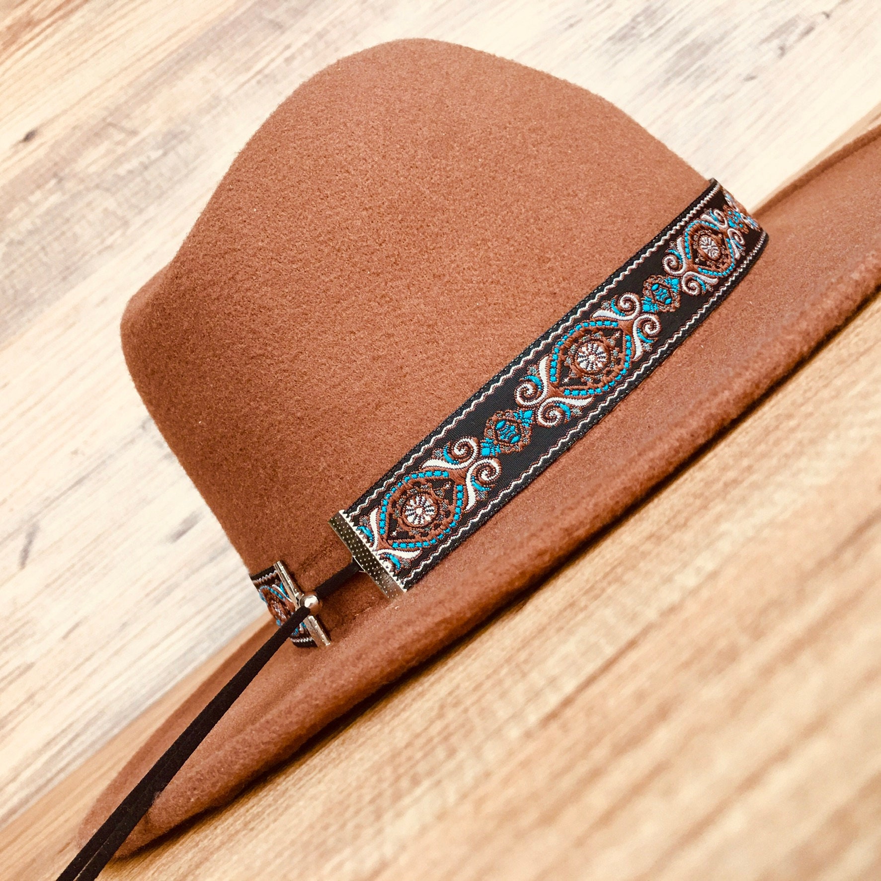 Hat Band for Cowboy Hat in Black Brown Blue and Silver - Etsy