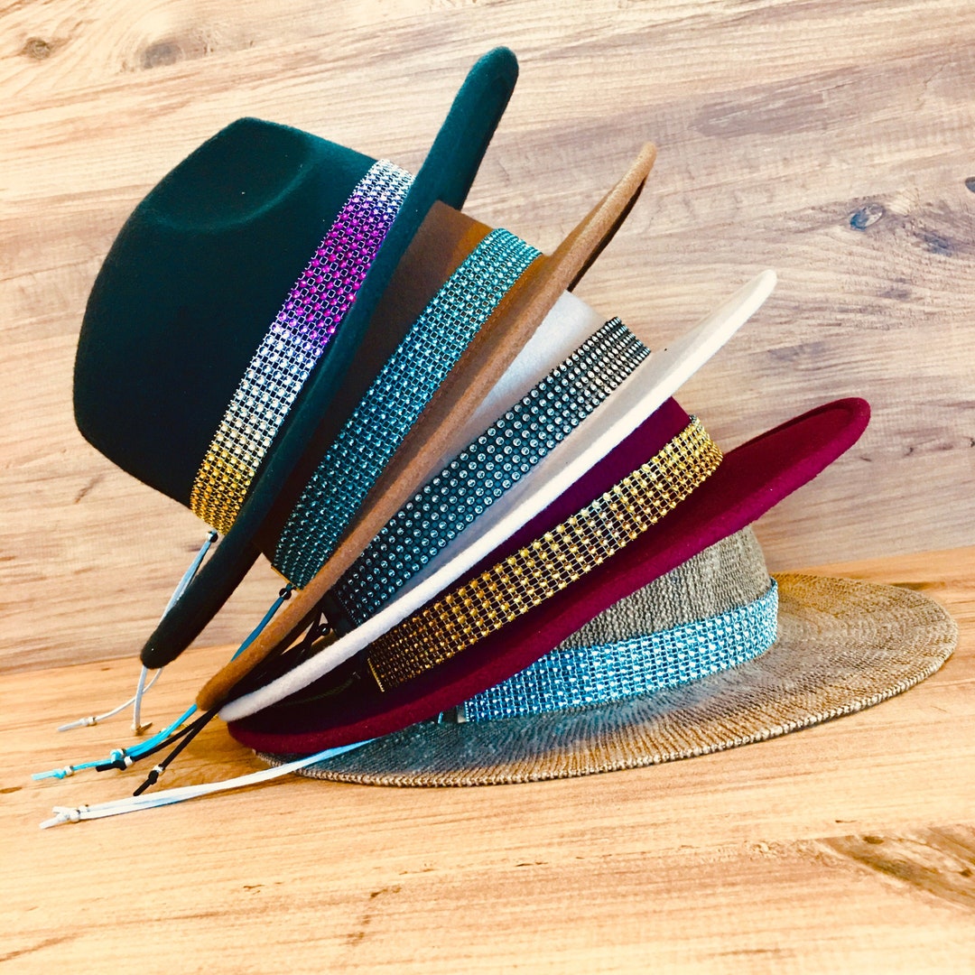 Bling Hat Bands 5 Colors Available Choose Color, Rhinestone Cowboy ...