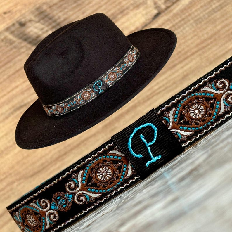 Hat Band for Fedora Hat in Black, Brown, Blue and Silver Colors. Custom ...