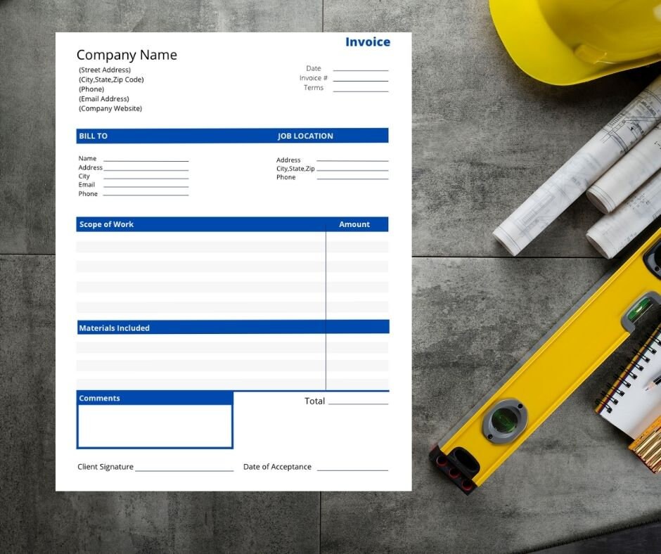 Simple Contractor Invoice Template, Subcontractor Invoice, Editable ...