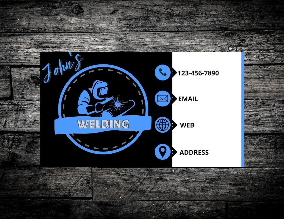 Unique Business Cards, Welding Services Business Card Template, Service ...