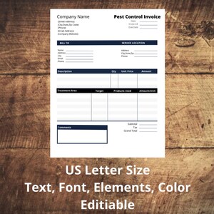 Pest Control Forms Template, Pest Control Work Order, Pest Control ...