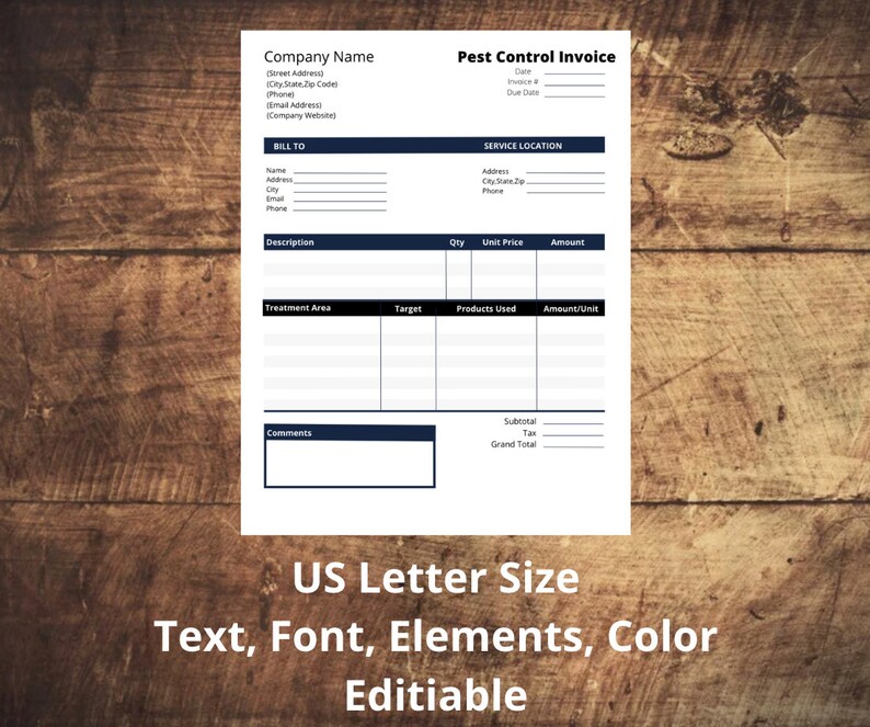 Pest Control Forms Template, Pest Control Work Order, Pest Control ...