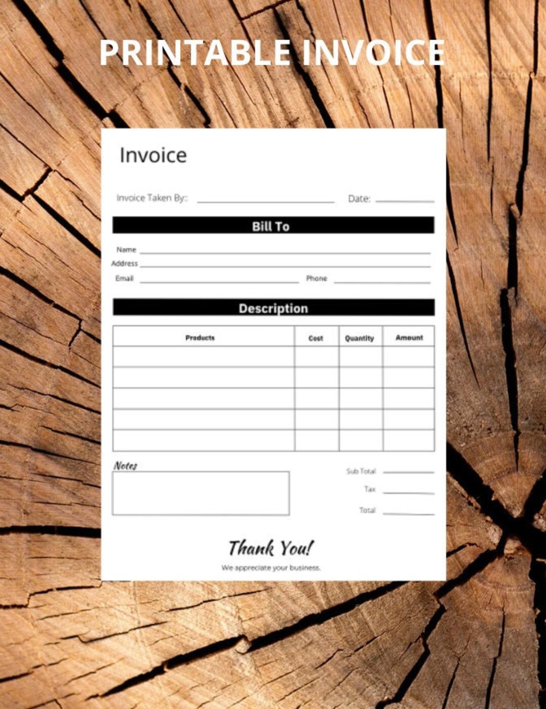 Printable Invoice Template | Business Invoice| Printable Invoice ...