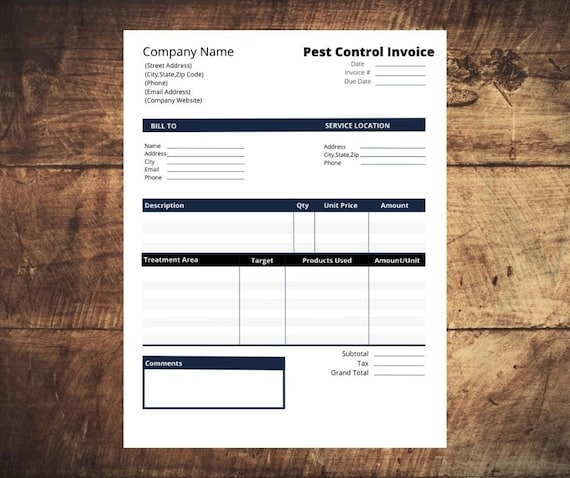 Pest Control Invoice TemplateInvoice Template Canva Invoice - Etsy España