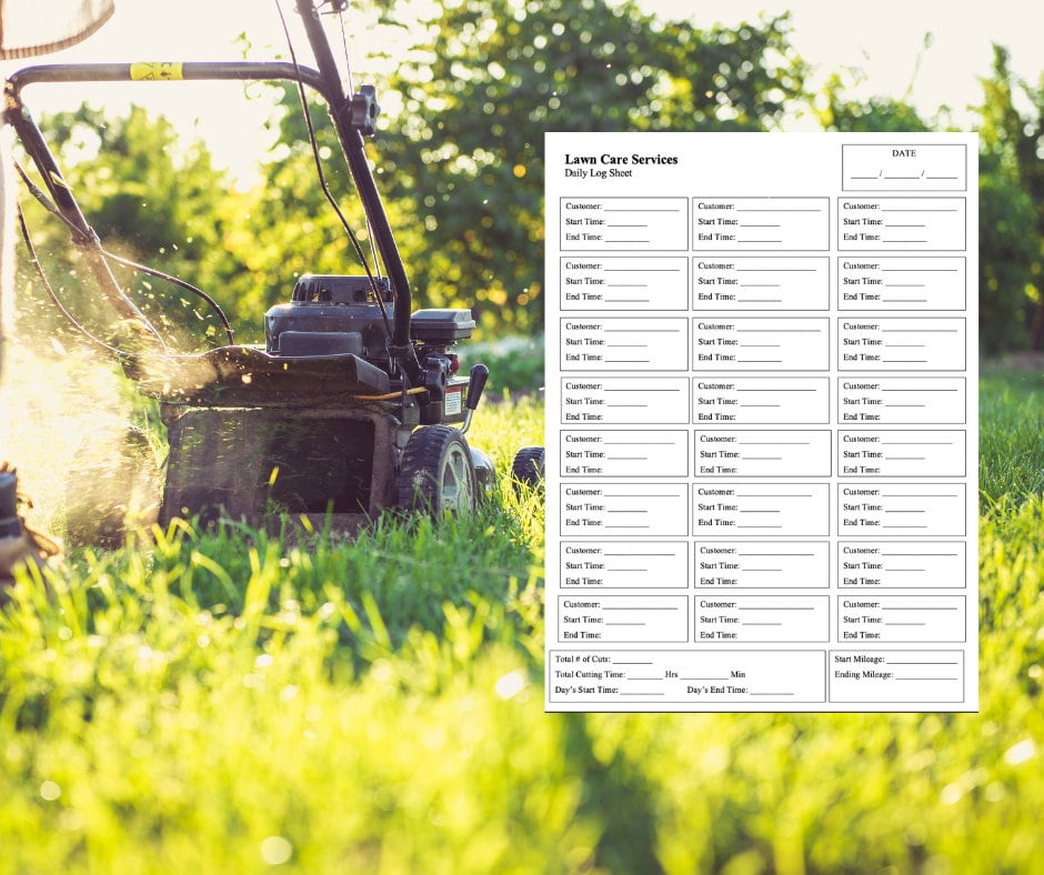 Lawn Care Client Log Book, Word Template, Word Printable Template - Etsy