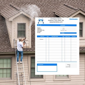 Pressure Washing Invoice Template | Pressure Washing Estimate Sheet ...