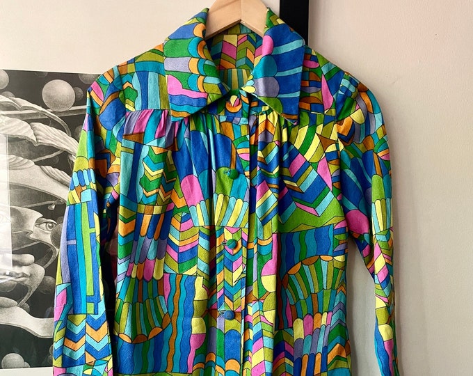 Vintage Psychedelic Blouse 1970s Maximalist Blouse Loud Dressing 70s ...