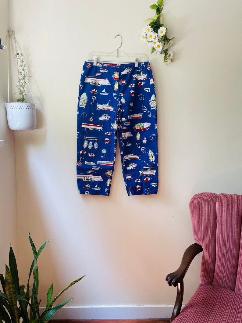Vintage Pants | 1990s | Artsy | Capri | Boat Pattern | Sportelle ...
