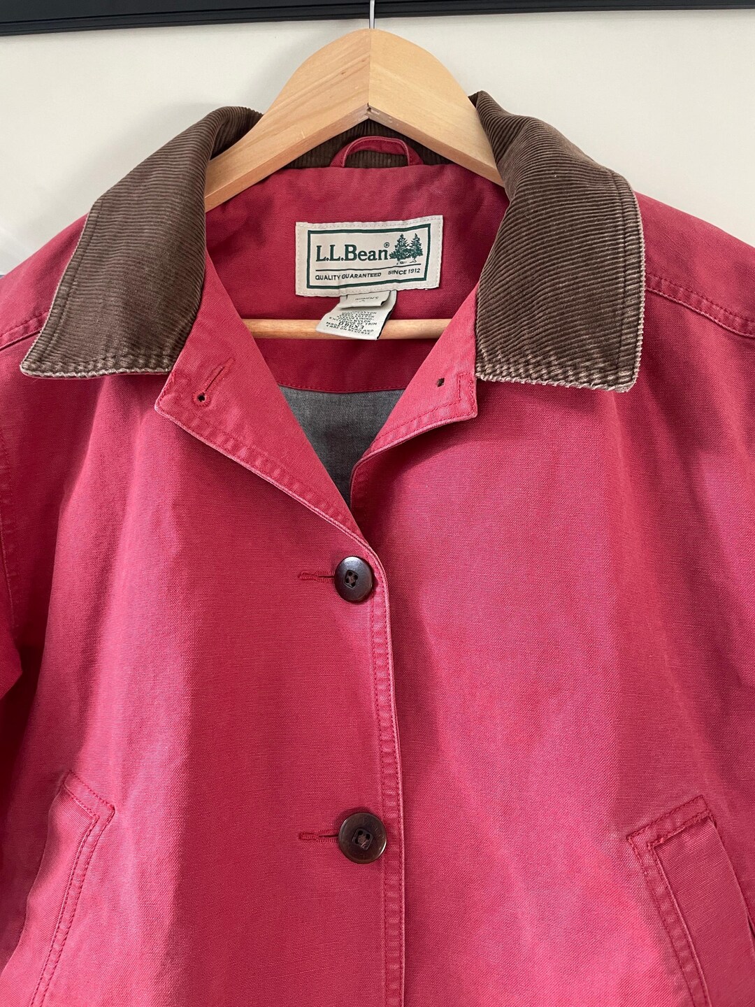 Vintage L.l.bean Field Coat Corduroy Jacket Red Barn Coat L - Etsy