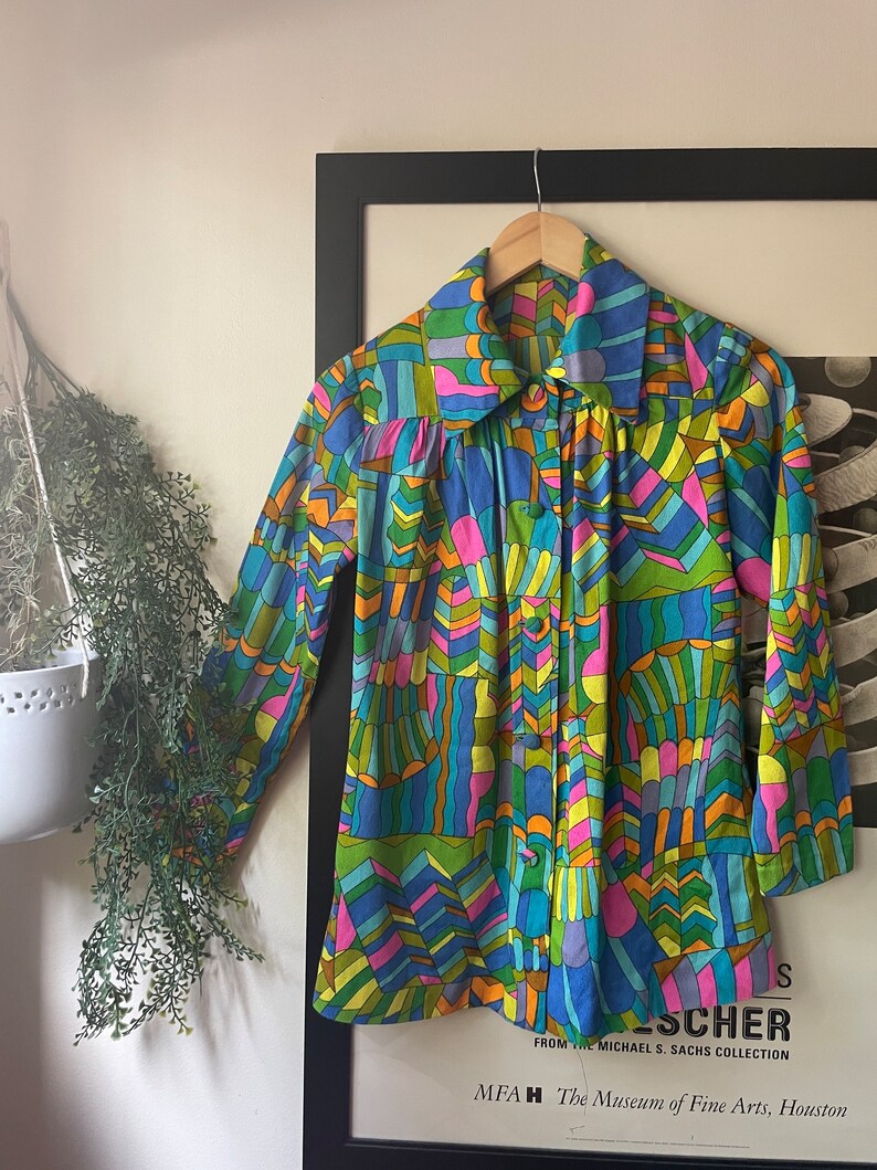 Vintage Psychedelic Blouse 1970s Maximalist Blouse Loud Dressing 70s ...