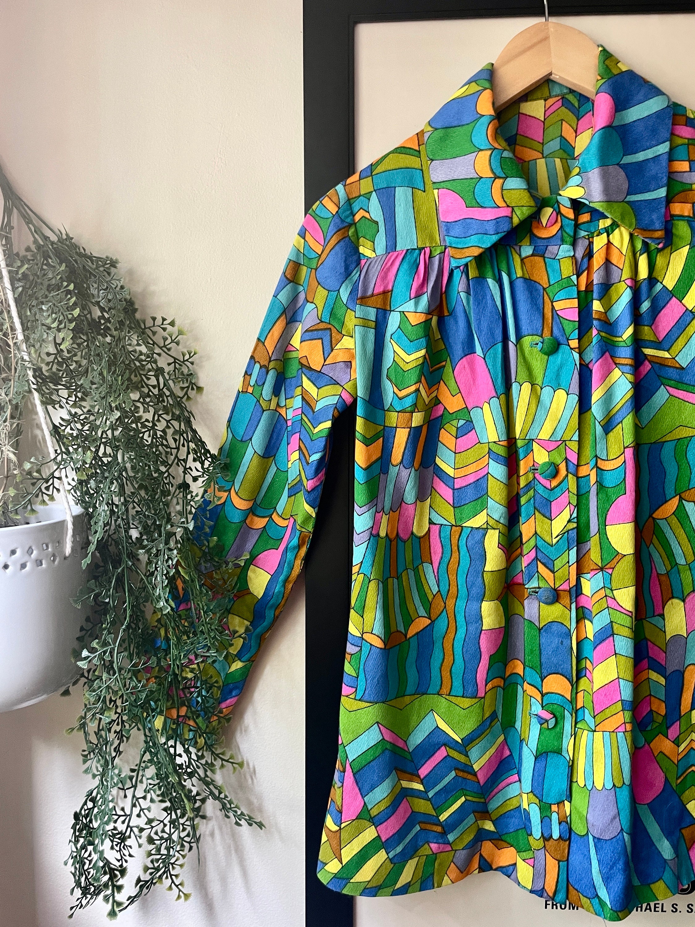 Vintage Psychedelic Blouse 1970s Maximalist Blouse Loud Dressing 70s ...