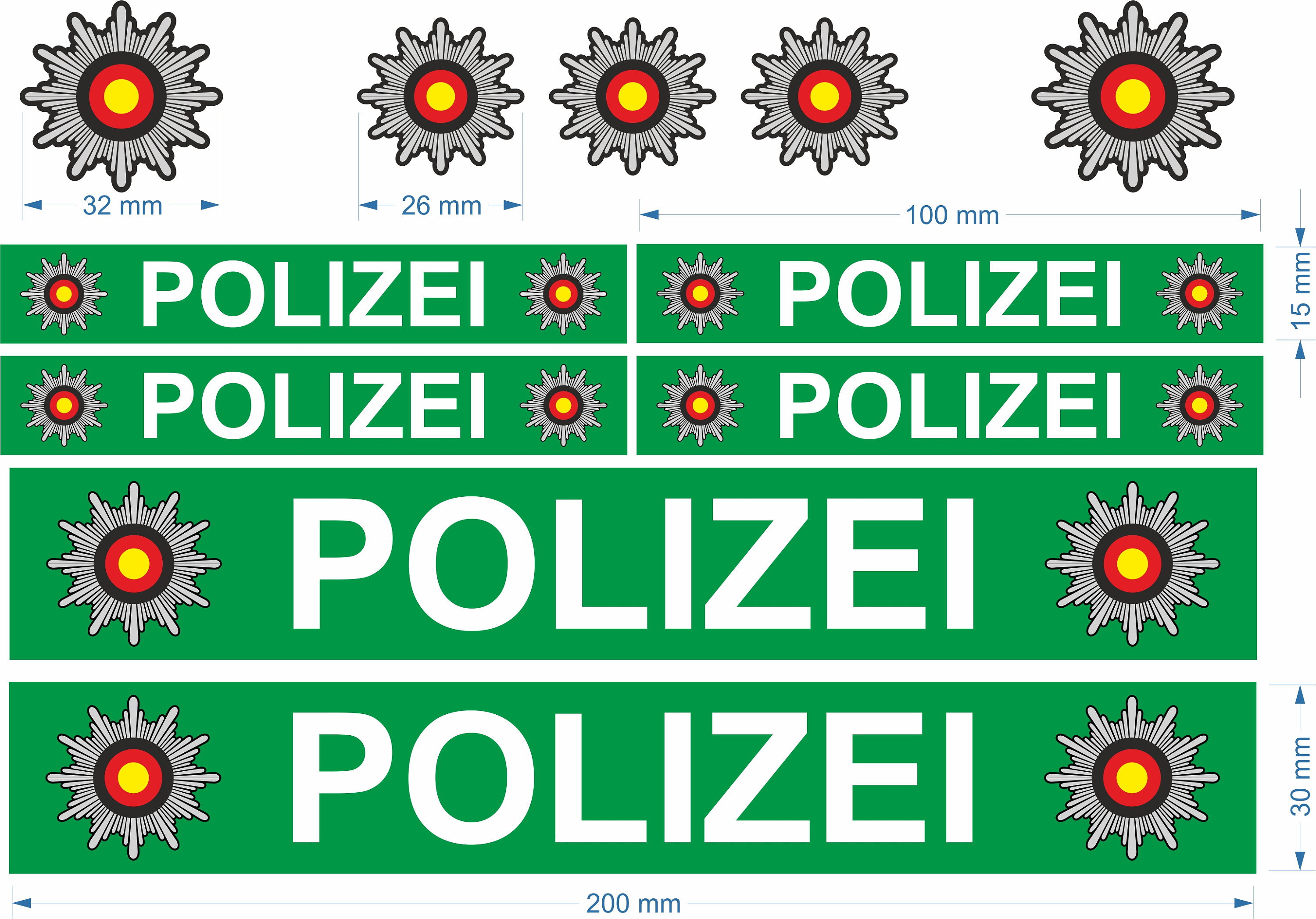 High-quality Stickers POLIZEI POLICE 11-piece Set Accessories - Etsy