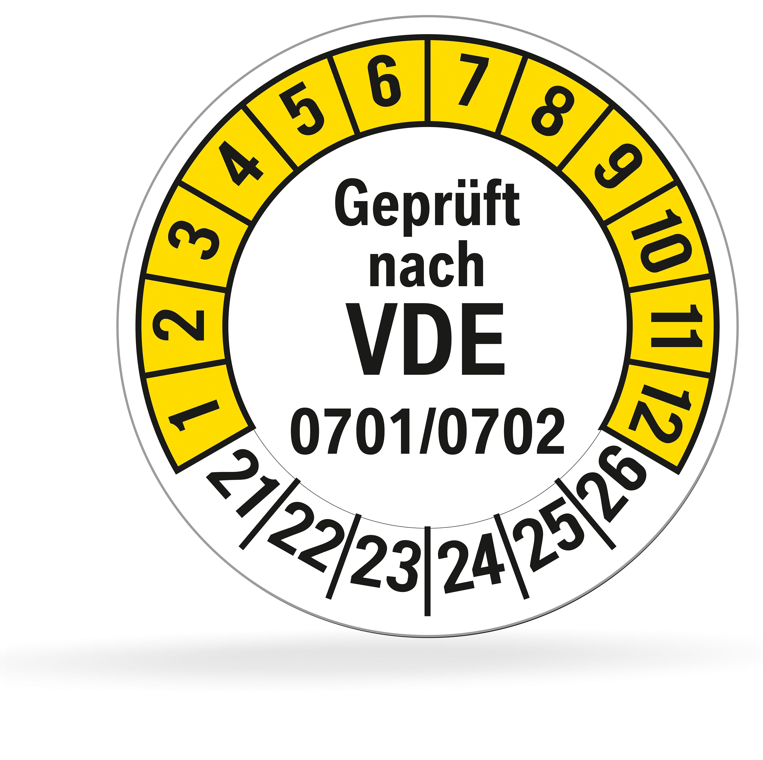 112 Test Stickers 20mmØ DGUV V3 "tested According to Vde" 2021-2026 ...