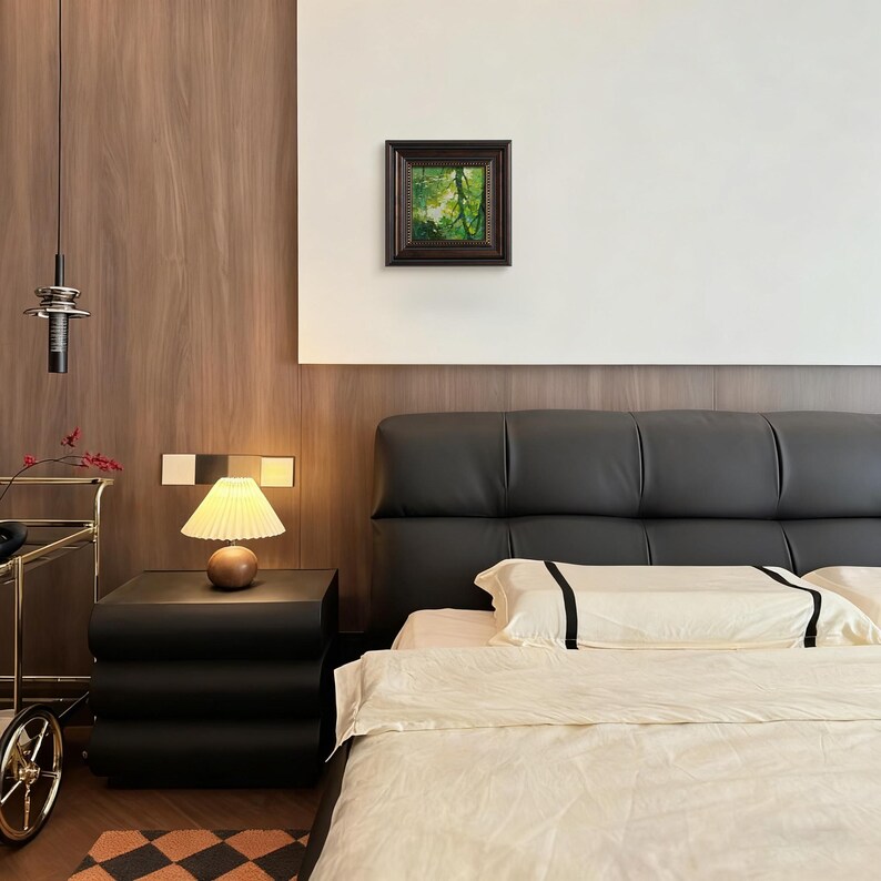 Abstract Tree Branch Reflection Oil Painting – Green Water Reflection ...