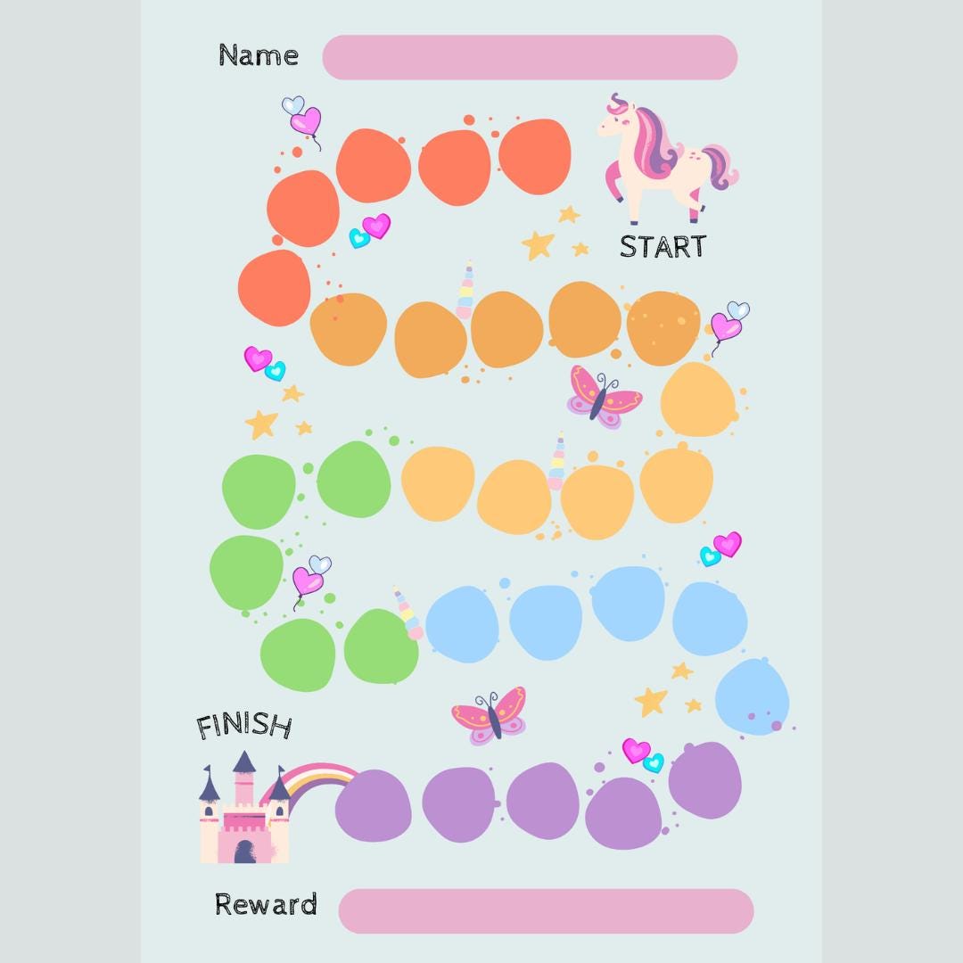 Rainbow Unicorn Reward Chart Printable | Kids Sticker Chart | Magical ...