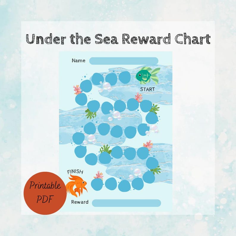Under the Sea Reward Chart Printable | Ocean Fish Sticker Chart | Kids ...