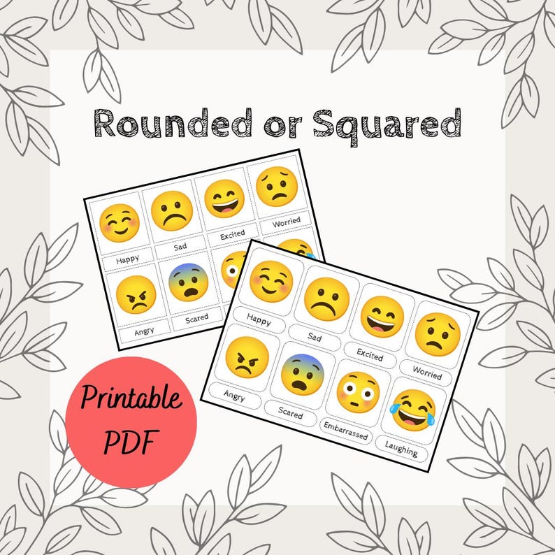 Emoji Emotions Flashcards | Feelings Cards | Social Emotional Learning | Kids Emotion Matching ...