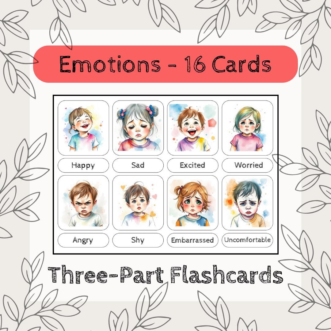 Montessori Emotions Flashcards | Three-part Cards | Social Emotional ...