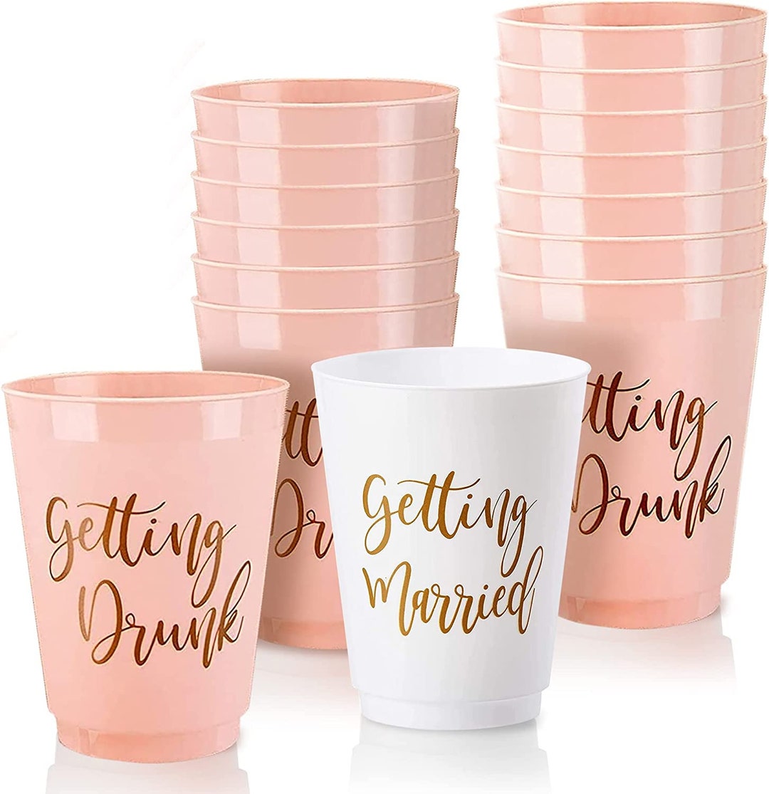 15-piece Hen Party Drinking Cup Set Strong Reusable White, Pink Party ...