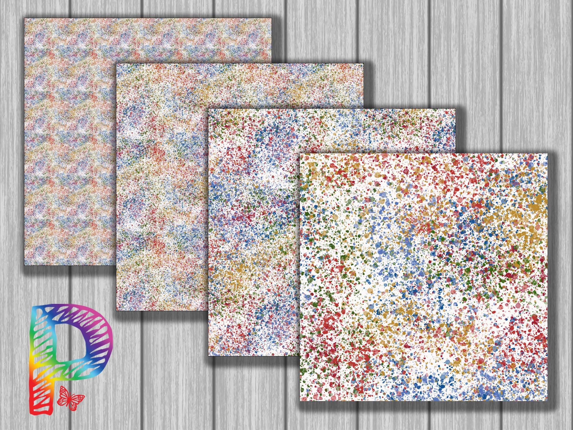 Paint, Splash, Paper Pack, Digital Paper, 12"x12", Background, Instant ...