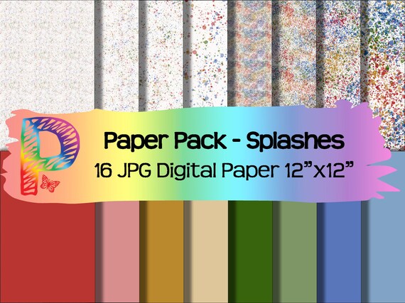 Paint Splash Paper Pack Digital Paper 12x12 - Etsy