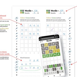Wordle Worksheets | Game Strategy Helper, | Daily Log, Tracker ...