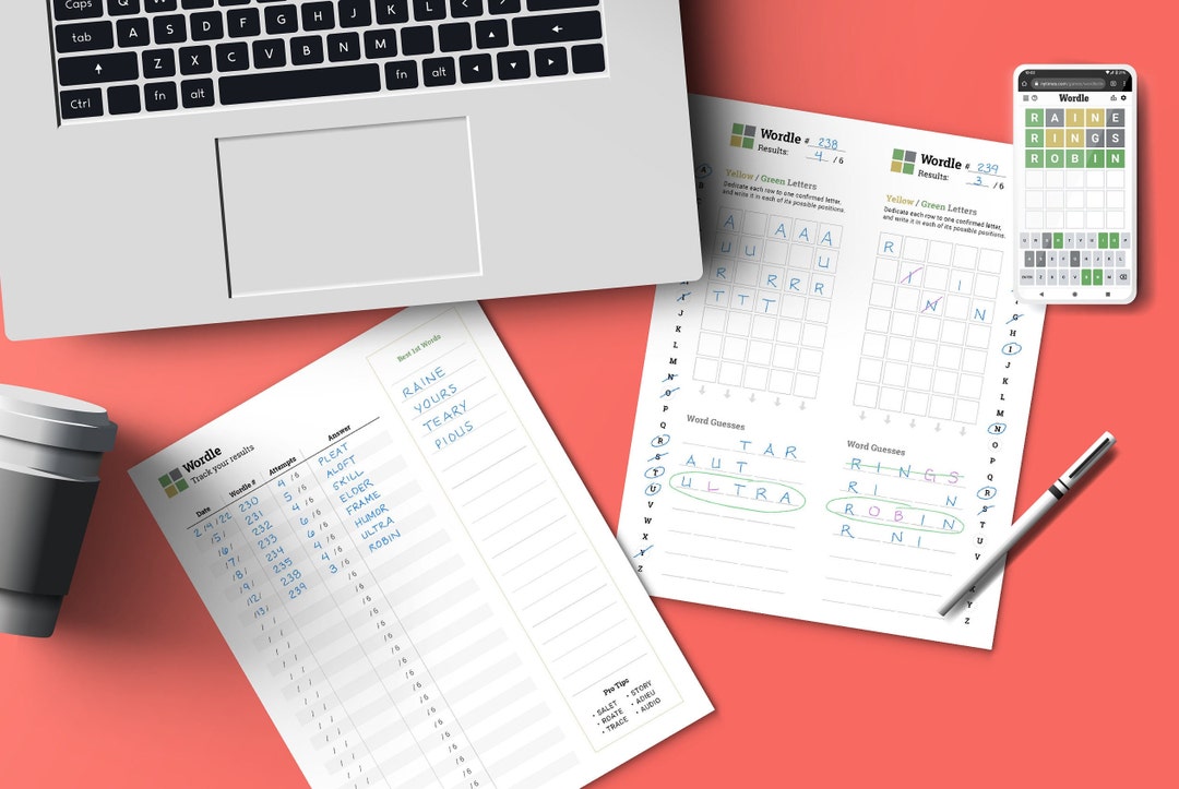 Wordle Worksheets | Game Strategy Helper, | Daily Log, Tracker ...