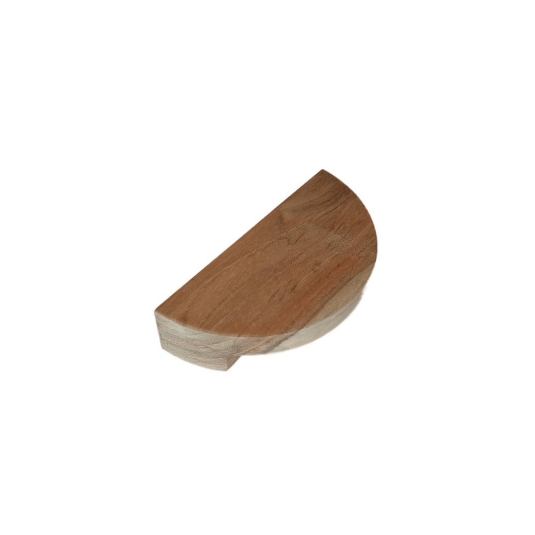 Half Moon Round Wardrobe Handle Teak Wood - Etsy