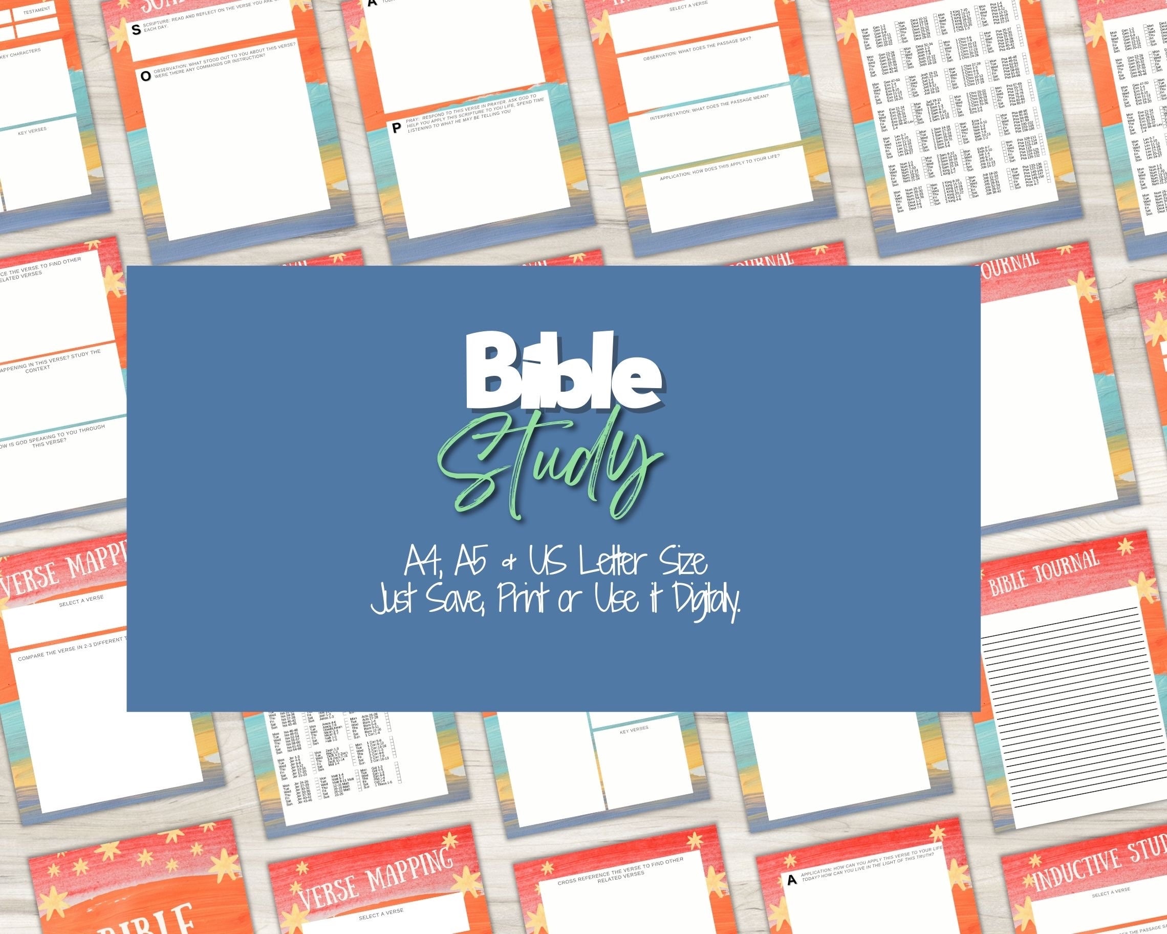 Printable Bible Study Planner Bible Reading Guide Verse - Etsy