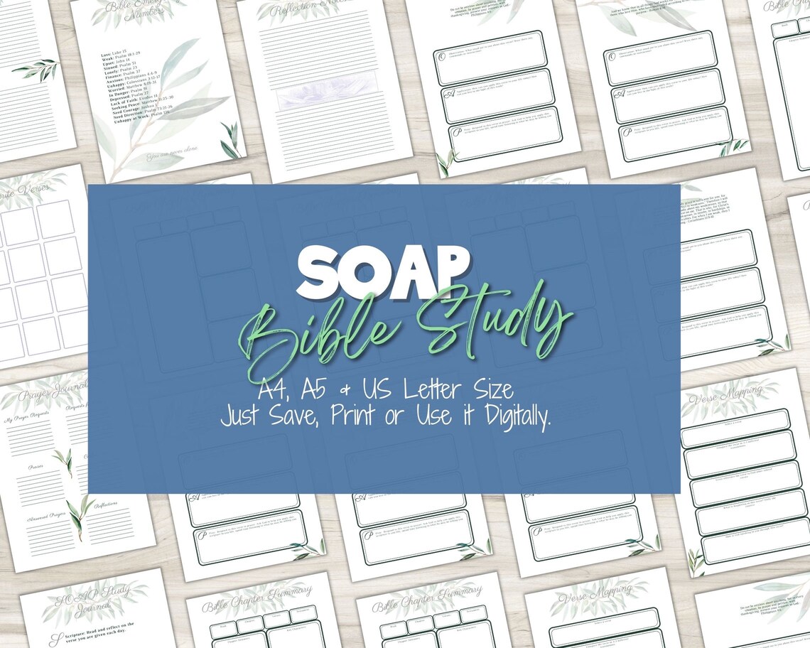 Printable Bible Study Bible Study Planner SOAP Study Method Verse ...