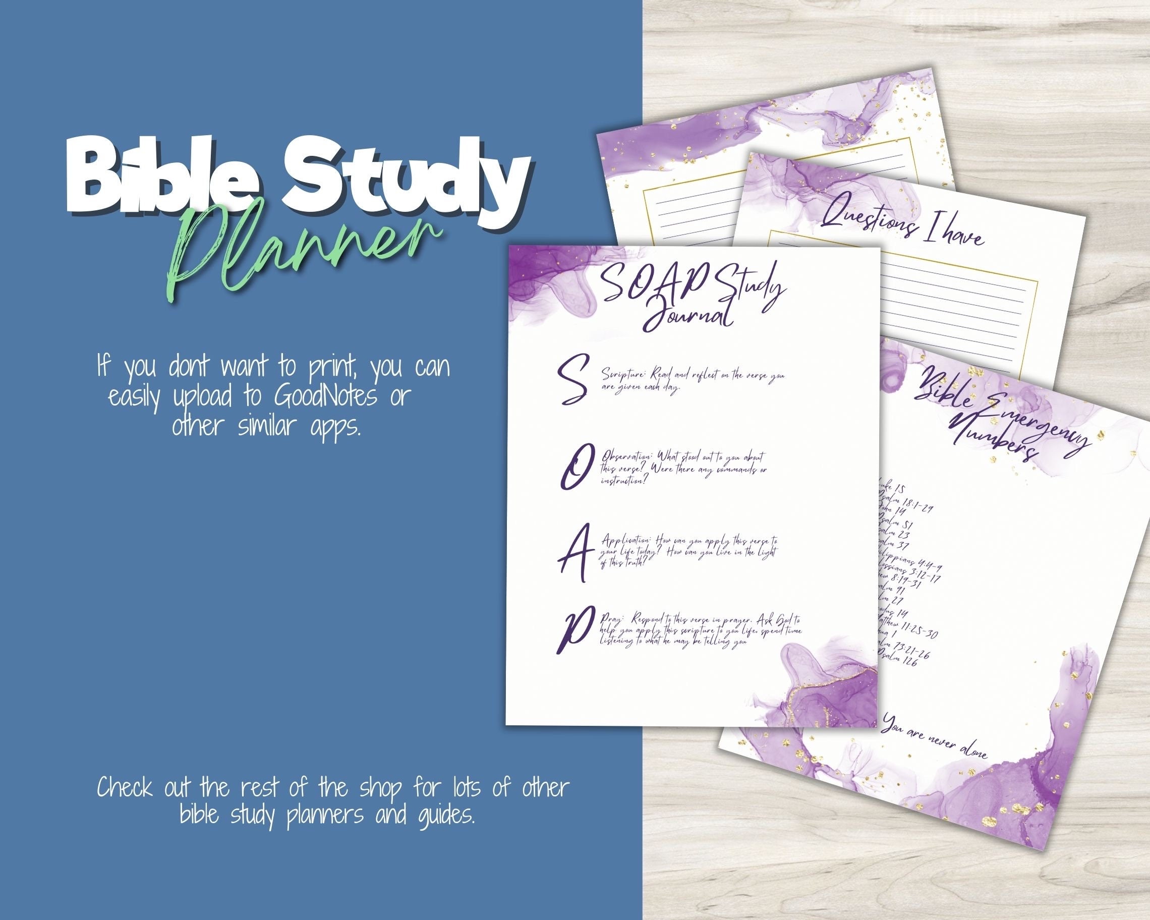 Printable Bible Study Bible Study Planner SOAP Study Method Verse ...