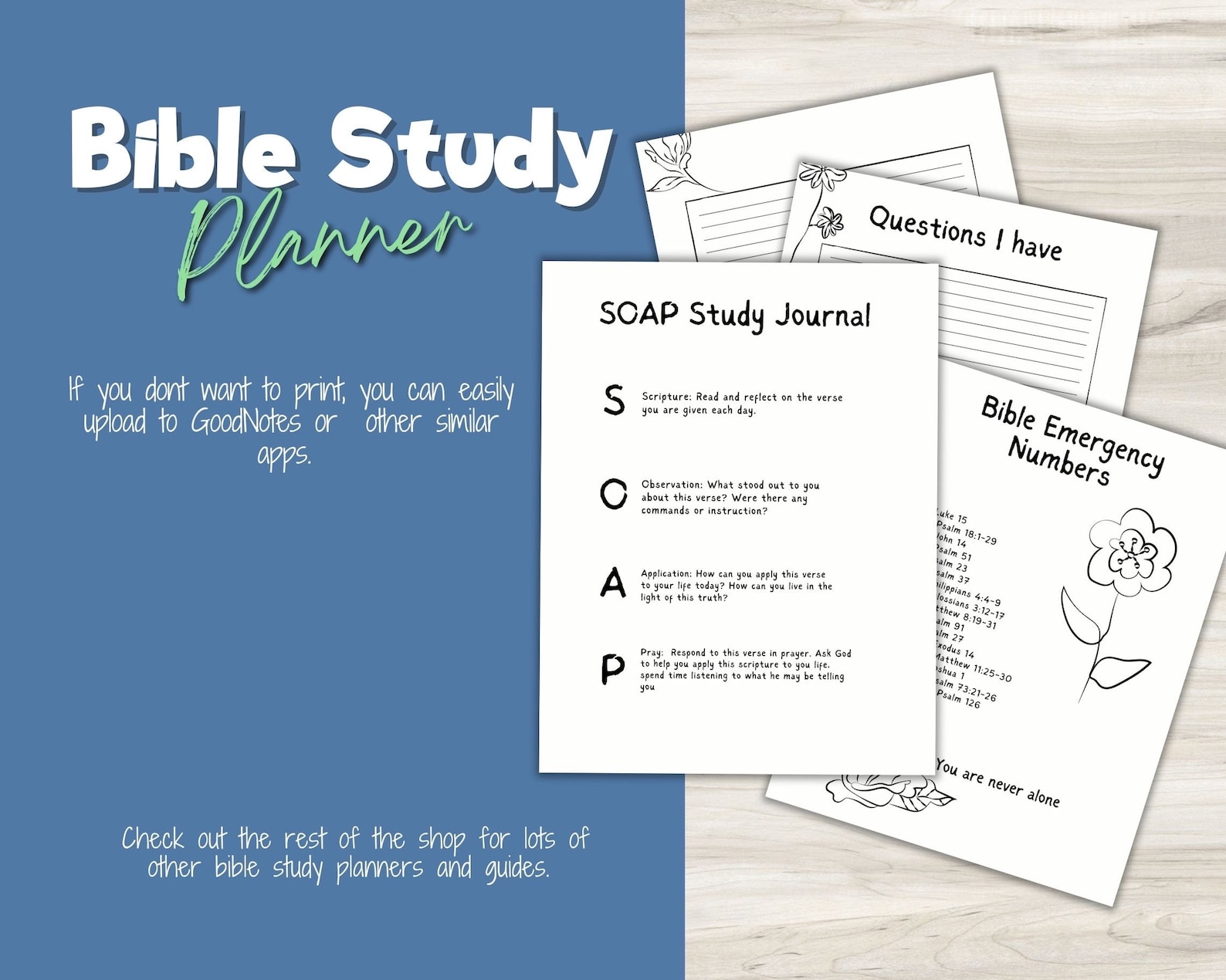 Printable Bible Study Bible Study Planner SOAP Study Method Verse ...