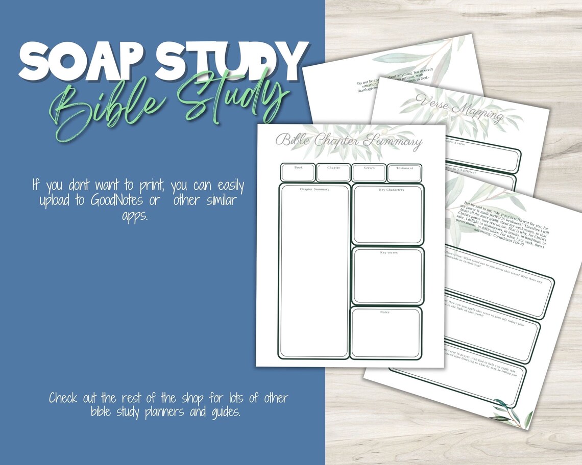 Printable Bible Study Bible Study Planner SOAP Study Method Verse ...