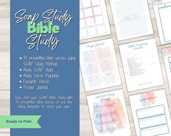 Printable Bible Study Bible Study Planner SOAP Study Method Verse ...