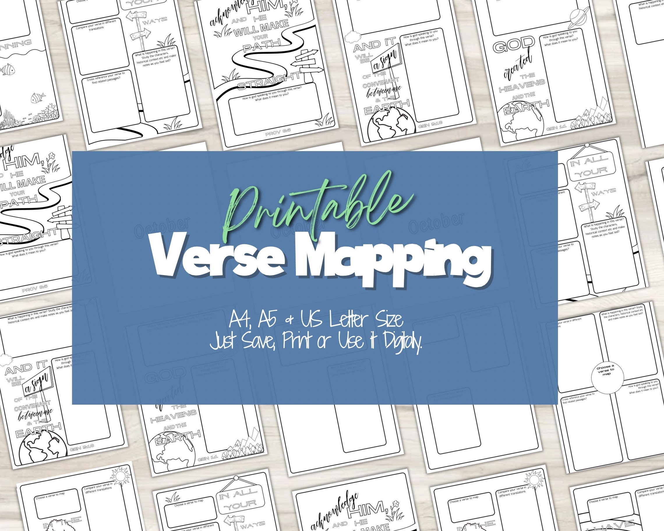 Printable Verse Mapping Bible Study Bible Verse Art Bible Journalling ...