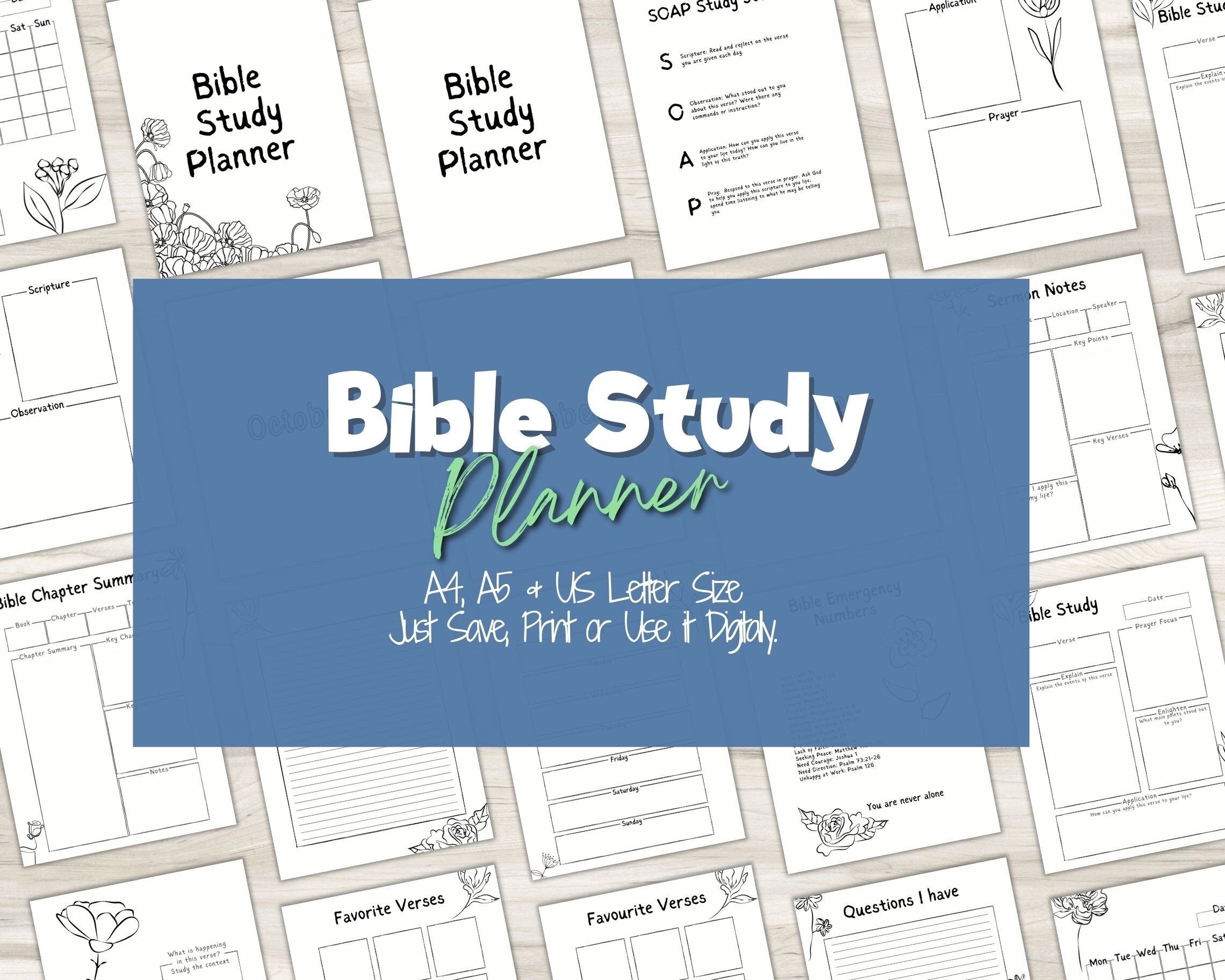 Printable Bible Study Bible Study Planner SOAP Study Method Verse ...