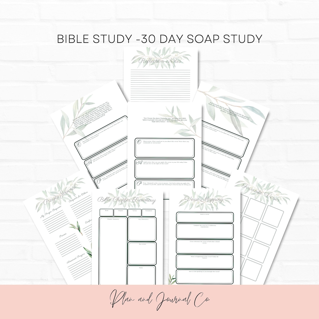 Printable Bible Study Bible Study Planner SOAP Study - Etsy