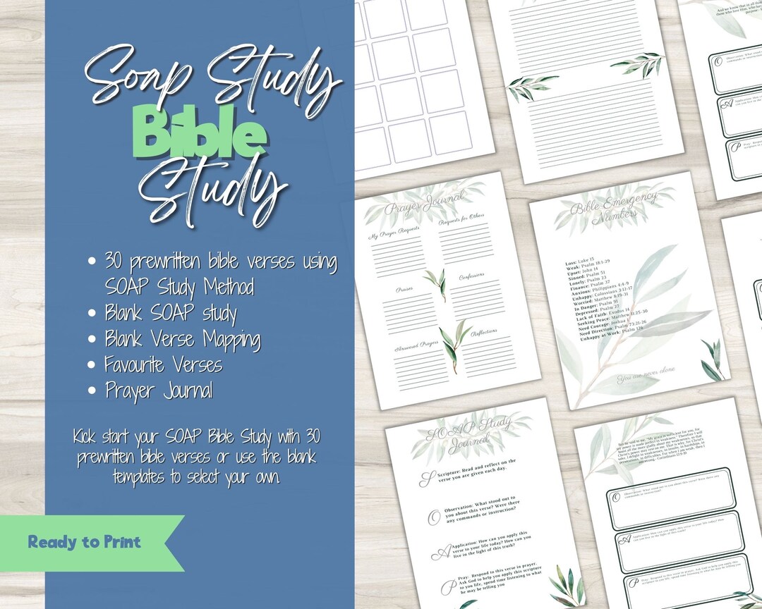 Printable Bible Study Bible Study Planner SOAP Study Method Verse ...