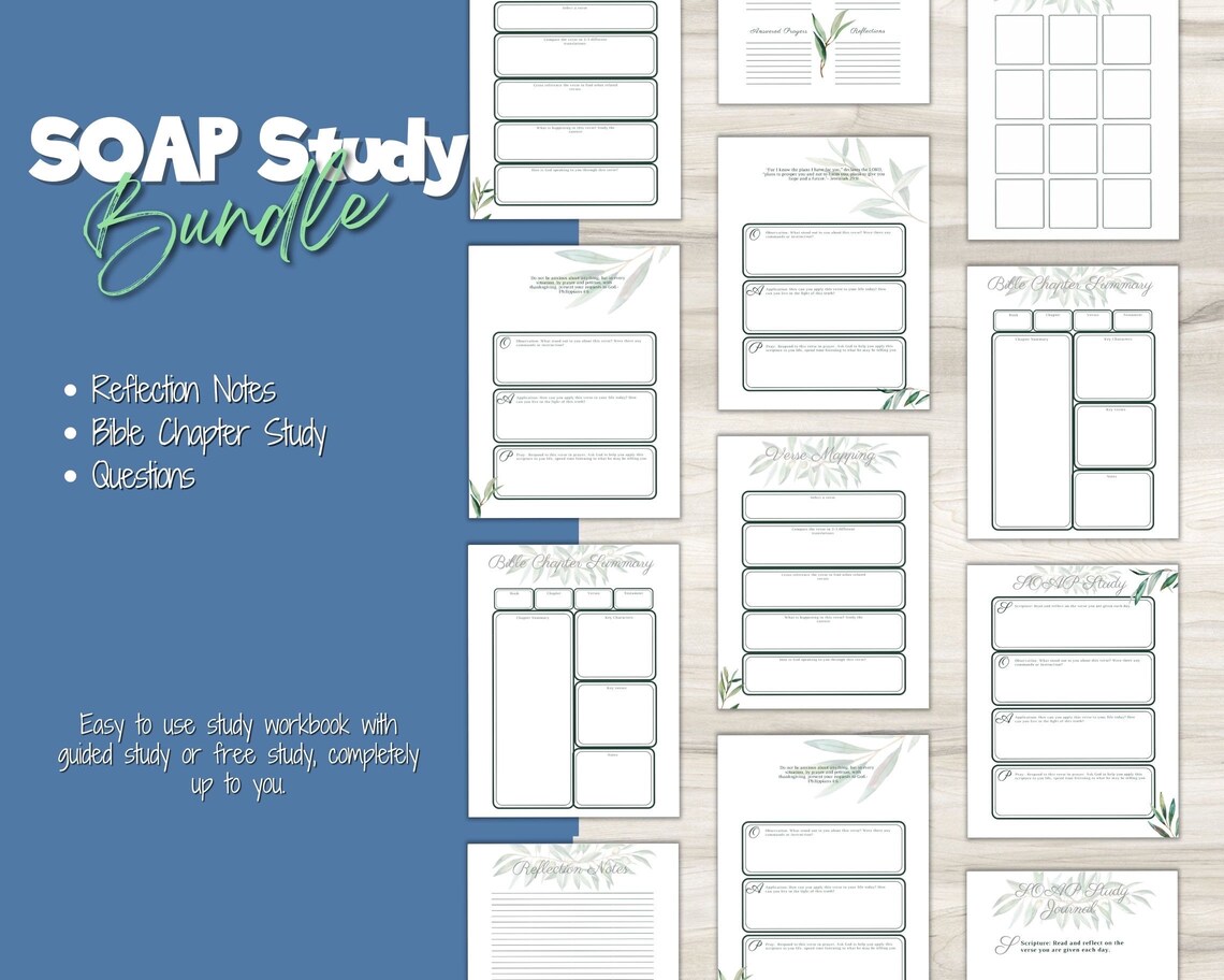 Printable Bible Study Bible Study Planner SOAP Study Method Verse ...