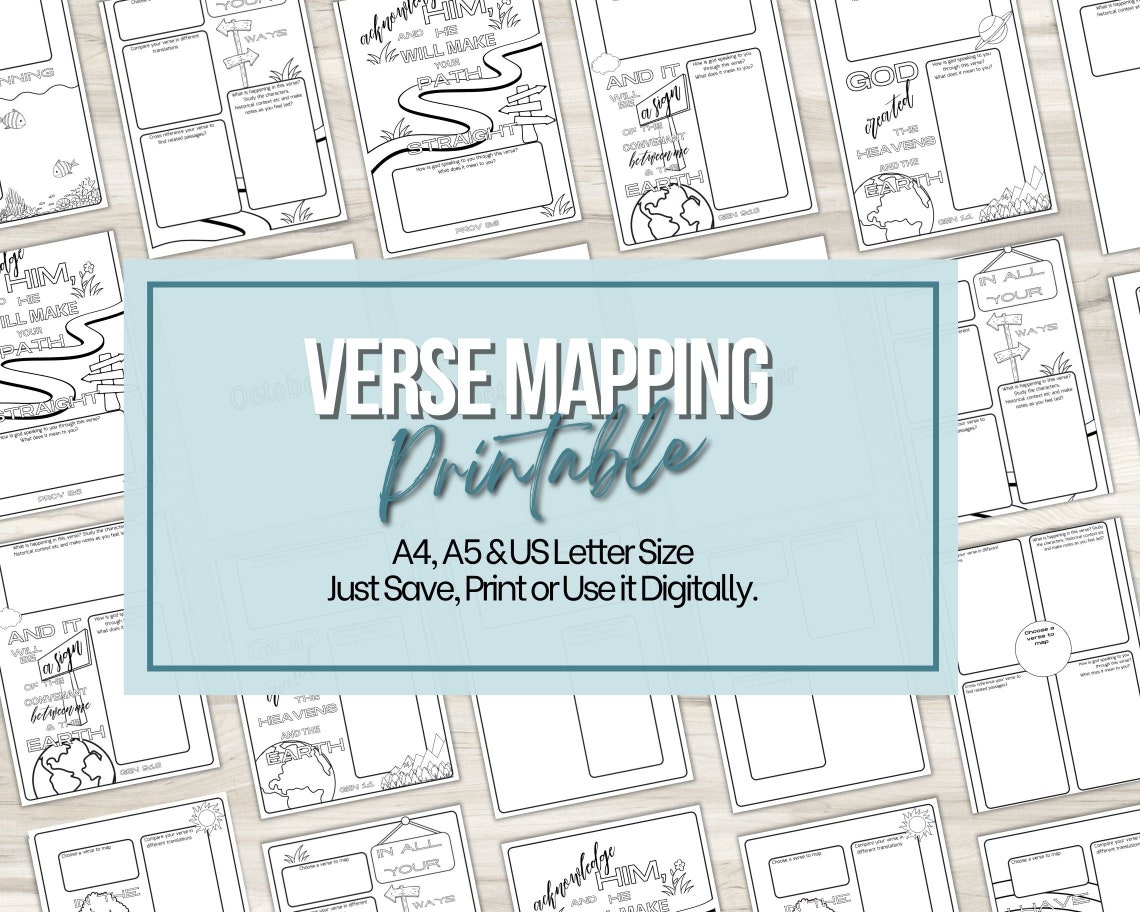 Printable Verse Mapping Bible Study Bible Verse Art - Etsy