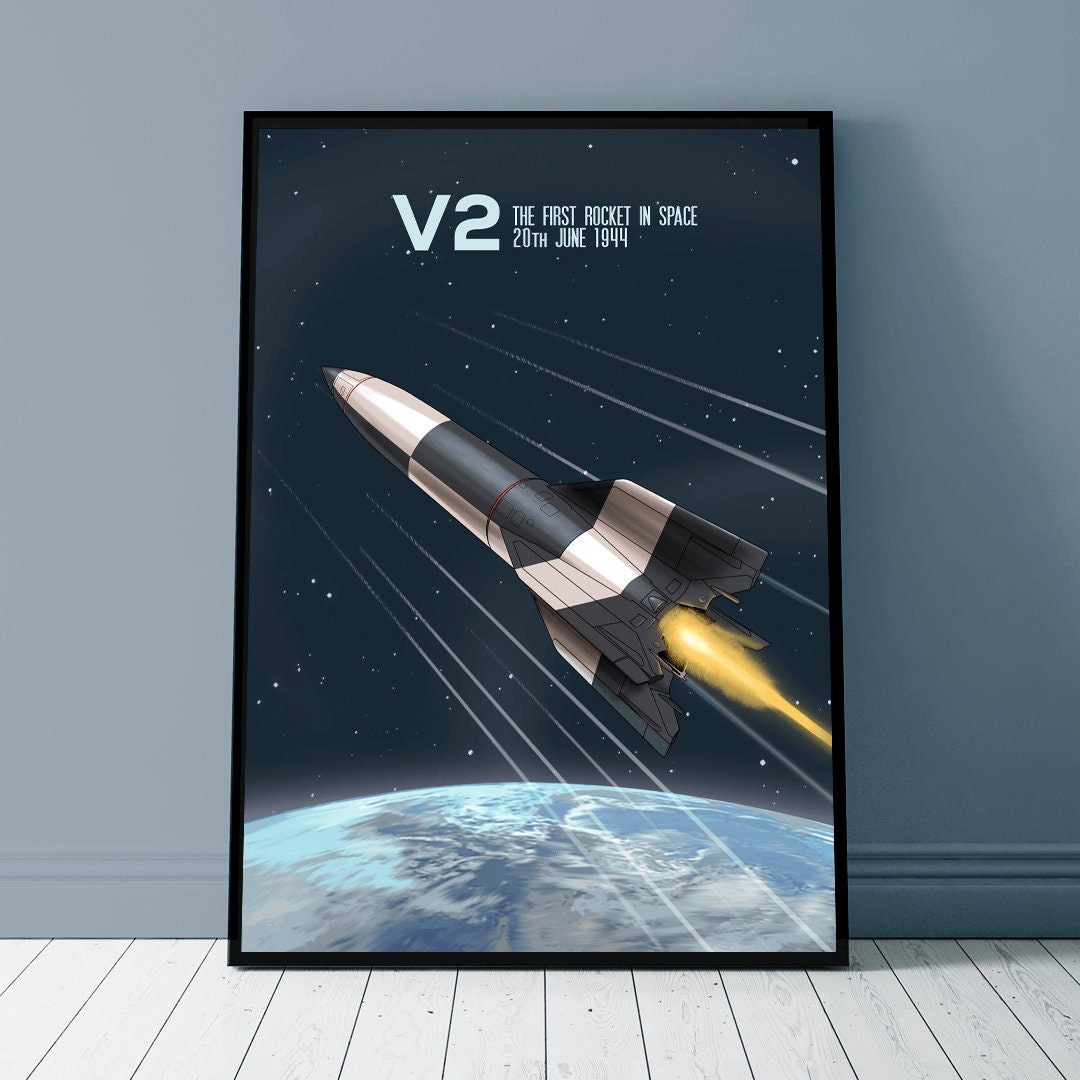 V2 Rocket V2 Rocket Poster V2 Rocket Wall Art Space Wall Decor Gift for ...