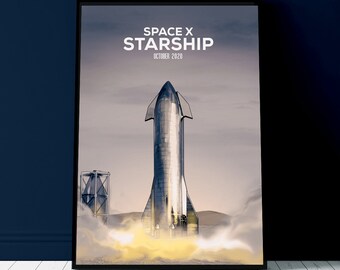 Spacex Starship Poster - Etsy UK