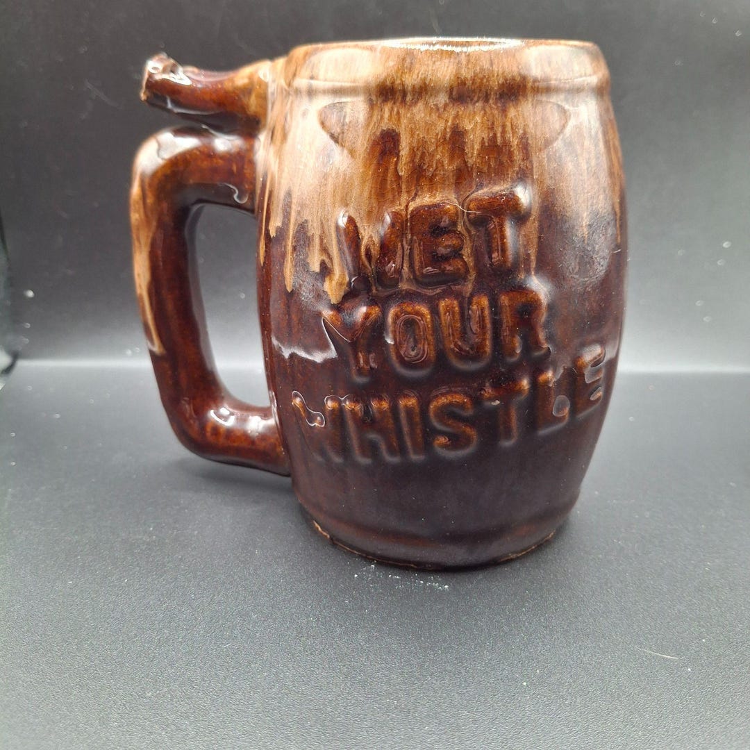 Vintage Rustic Ceramic Beer Mug With "wet Your Whistle" & "whistle for ...